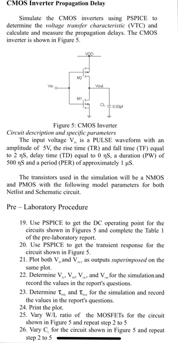Solved CMOS Inverter Propagation Delay Simulate the CMOS | Chegg.com