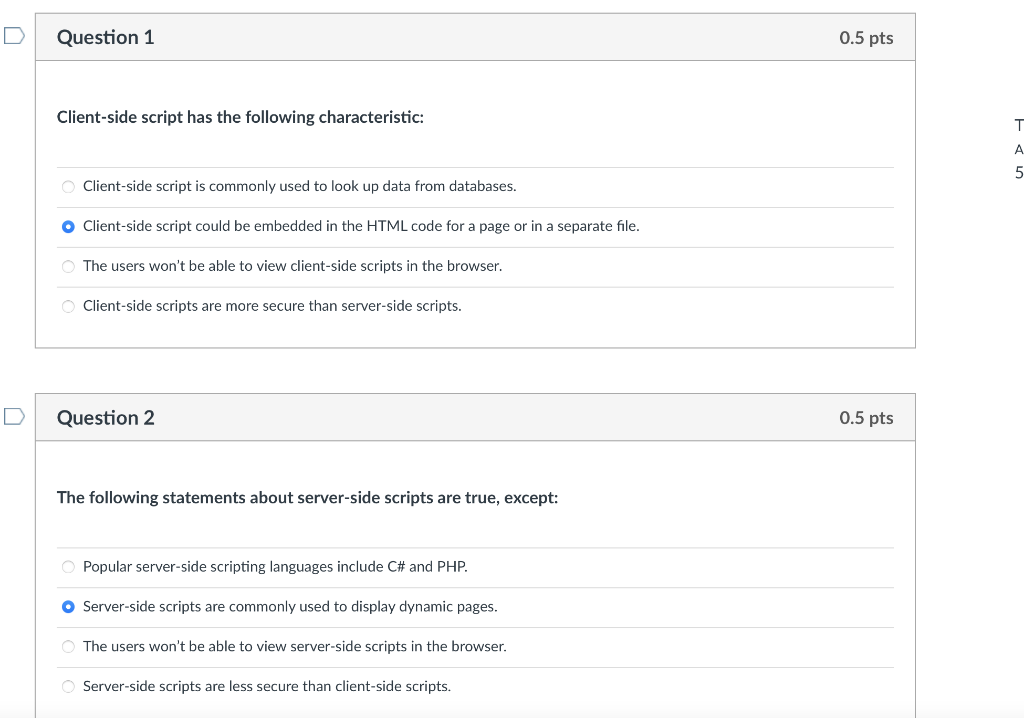 Solved Client-side script has the following characteristic: | Chegg.com Solved Client-side script has the following characteristic: | Chegg.com