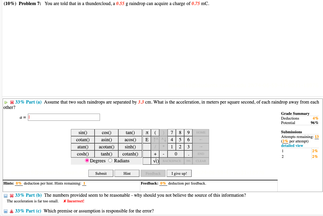 Solved (10\%) Problem 7: You are told that in a | Chegg.com