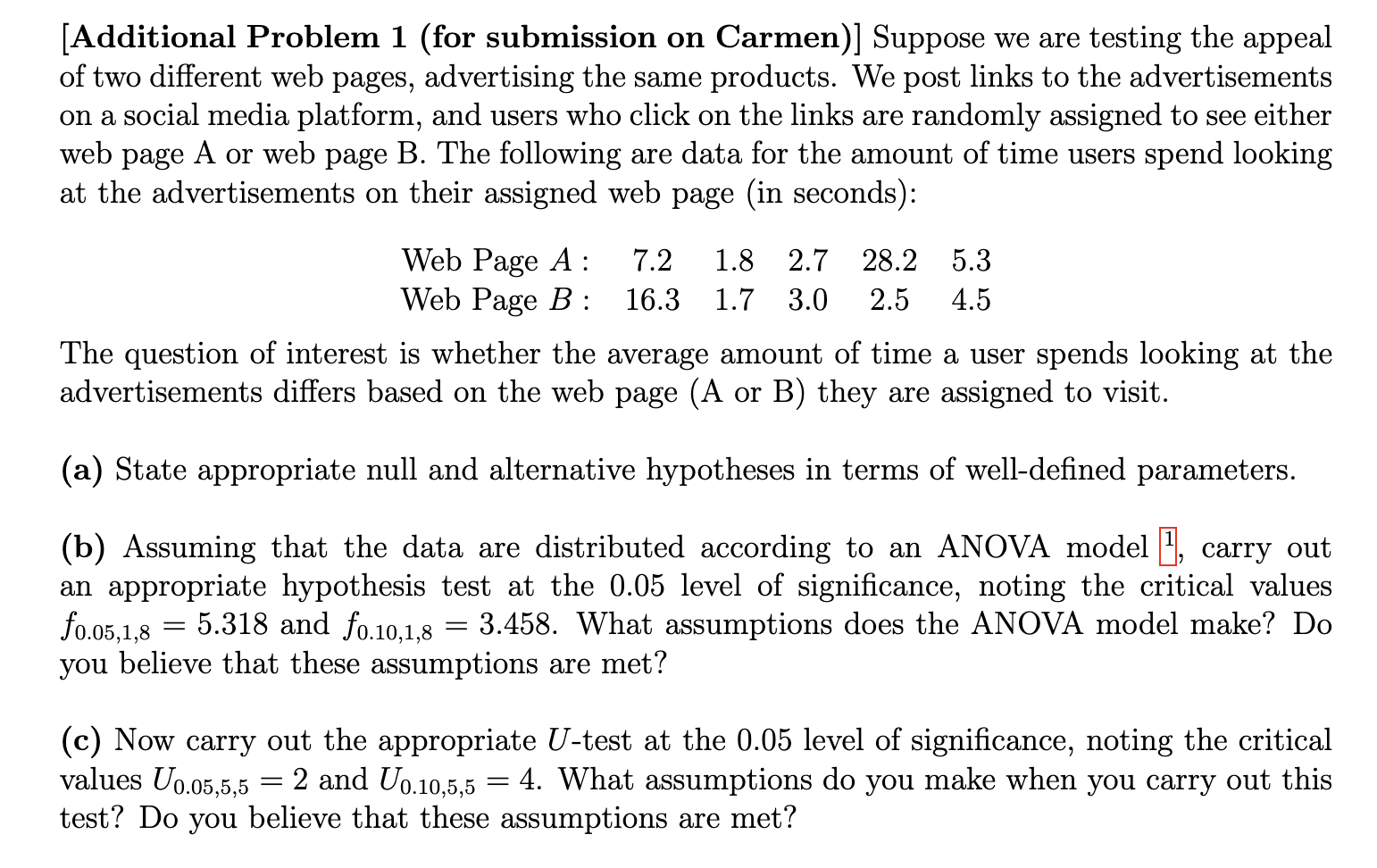 Solved [Additional Problem 1 (for submission on Carmen)] | Chegg.com