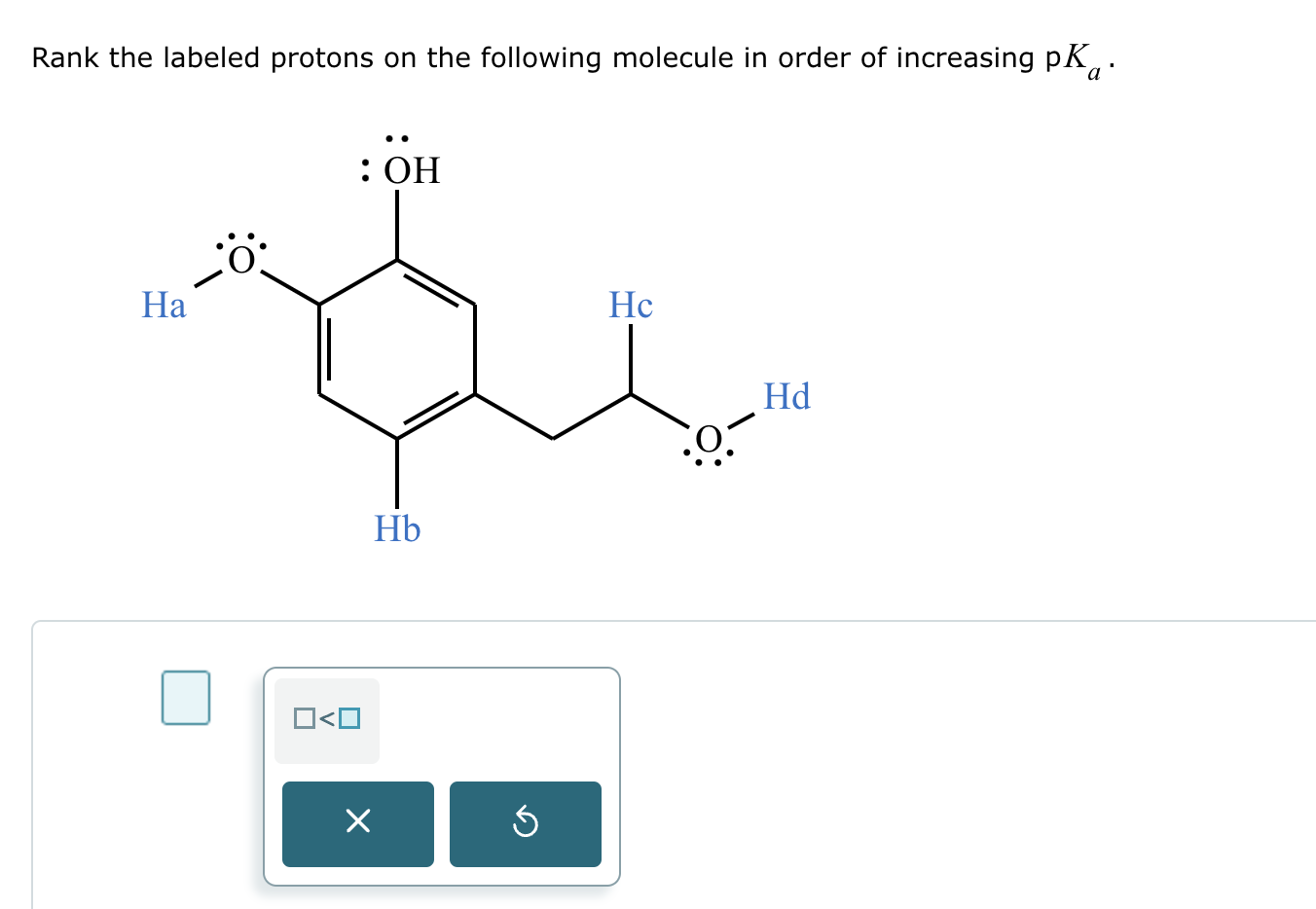 Solved Rank the labeled protons on ﻿the following molecule | Chegg.com