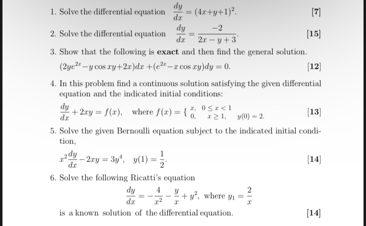 Solved 1. Solve the differential equation \\( \\frac{d y}{d | Chegg.com