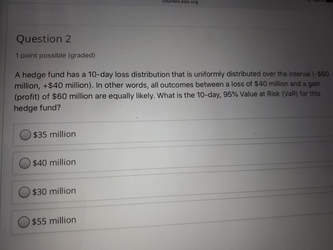 Solved courses.edx.org Question 2 1 point possible (graded) | Chegg.com