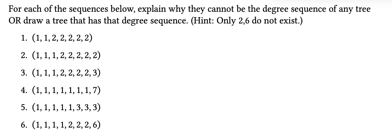 Solved For each of the sequences below, explain why they | Chegg.com