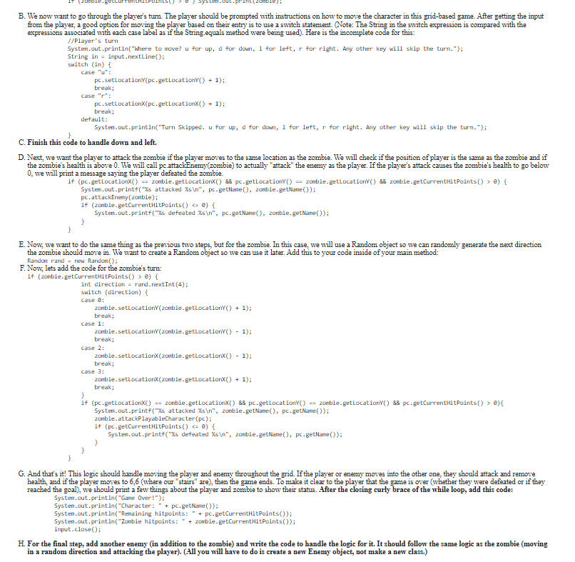 Solved Exercise 1: Creating the Playable Character class We | Chegg.com