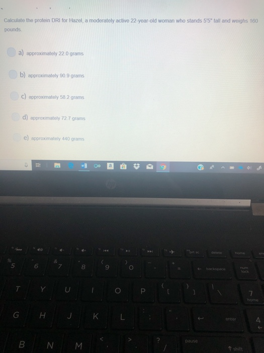 Solved Calculate the protein DRI for Hazel, a moderately | Chegg.com