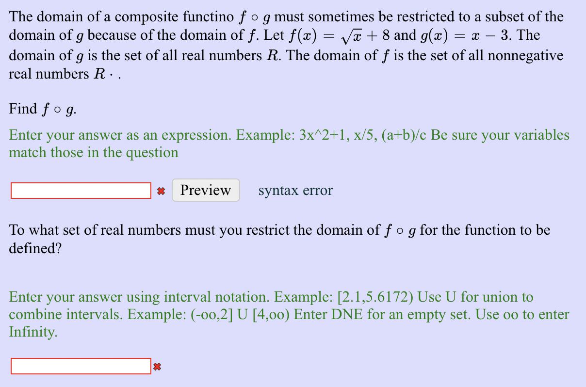 Solved To what set of real numbers must you restrict the | Chegg.com