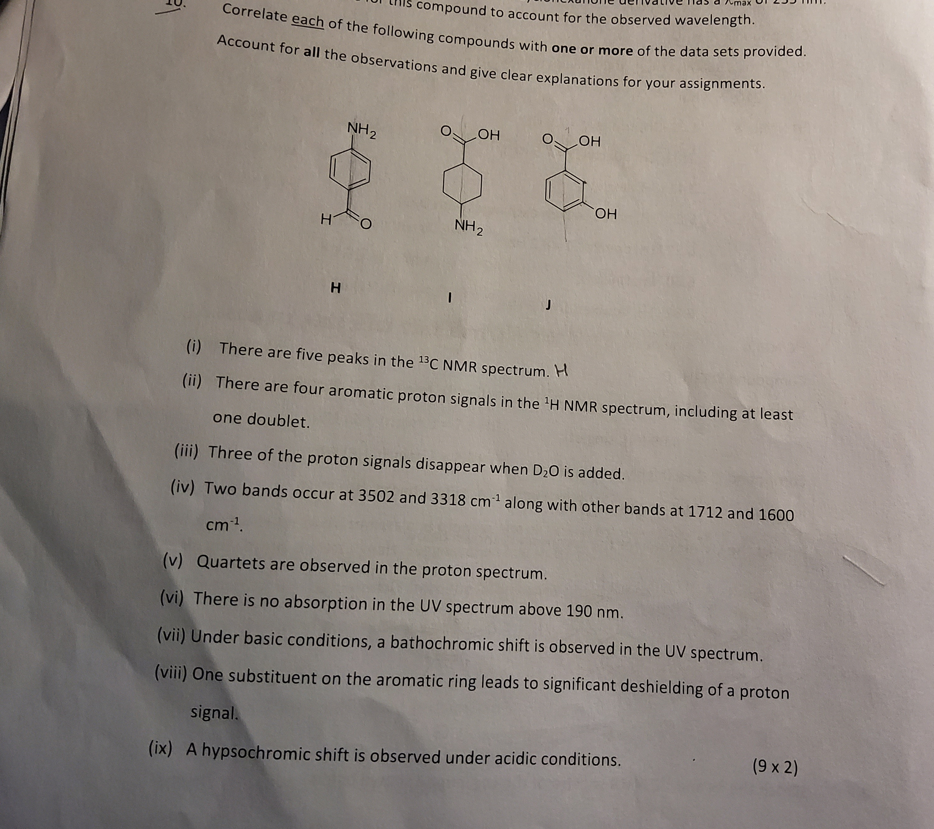 Solved compound to account for the observed | Chegg.com