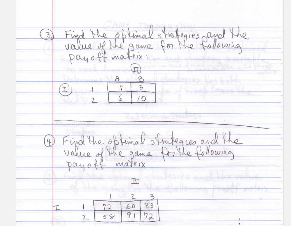 Solved Find the optimal strategies and the value of the game | Chegg.com