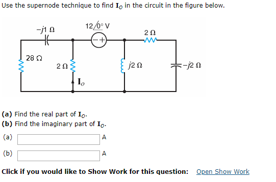 Solved Use the supernode technique to find Io in the circuit | Chegg.com