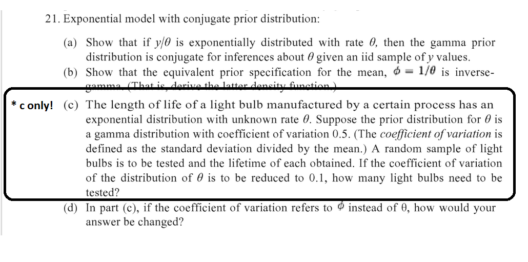 21. Exponential model with conjugate prior | Chegg.com