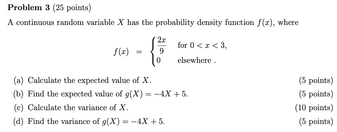 Solved A continuous random variable X has the probability | Chegg.com