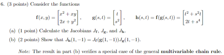 Solved 6. (3 points) Consider the functions | Chegg.com