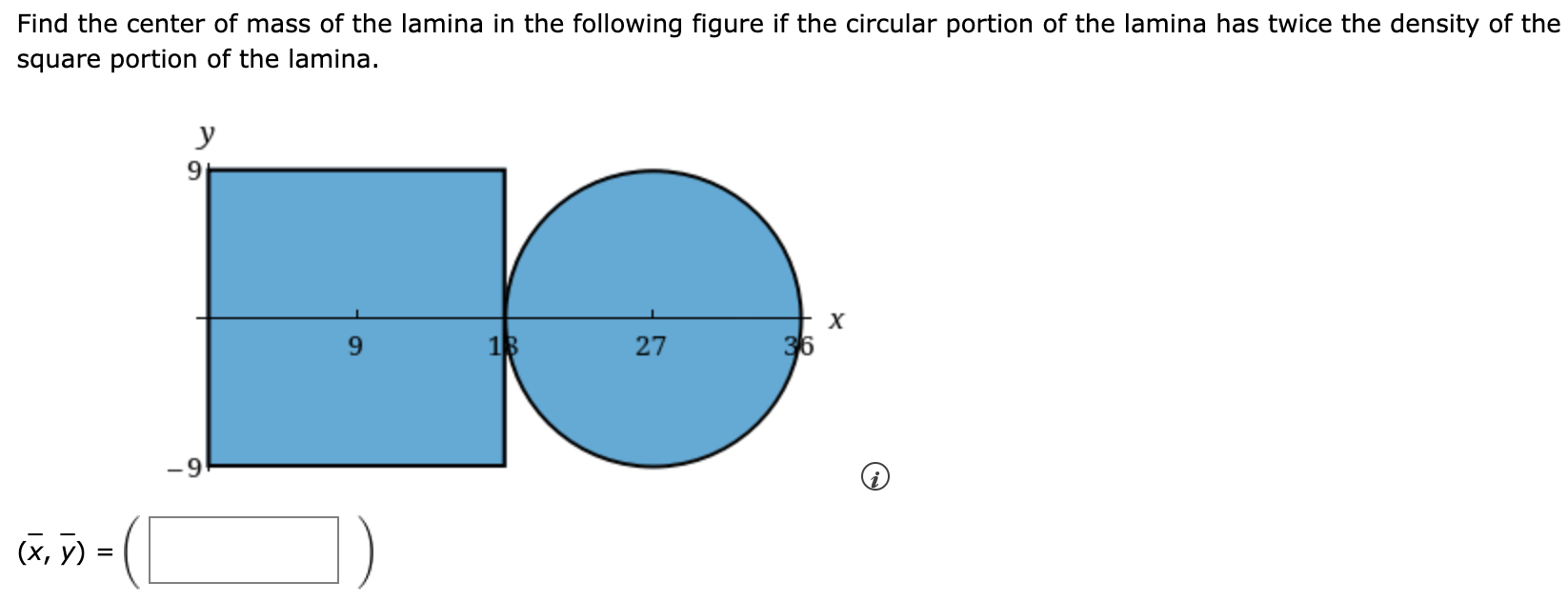 Solved Find the center of mass of the lamina in the | Chegg.com