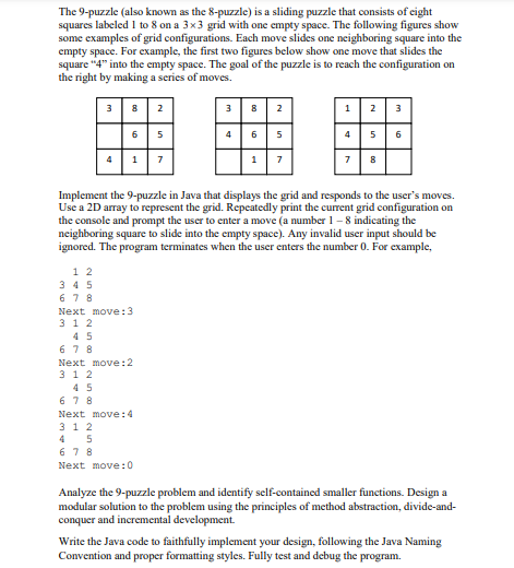 Solved The 9-puzzle (also known as the 8-puzzle) is a | Chegg.com