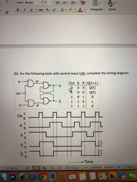 Solved Q1. For the following latch, complete the timing | Chegg.com