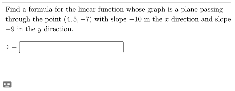 Solved Find A Formula For The Linear Function Whose Graph Is