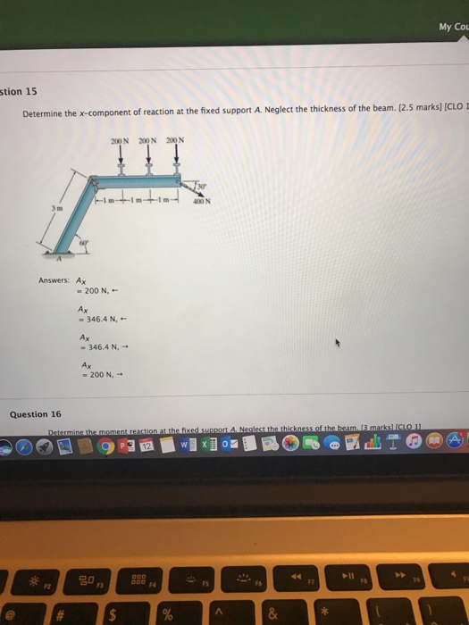 Solved Question 2 For the loaded beam in the figure below, | Chegg.com