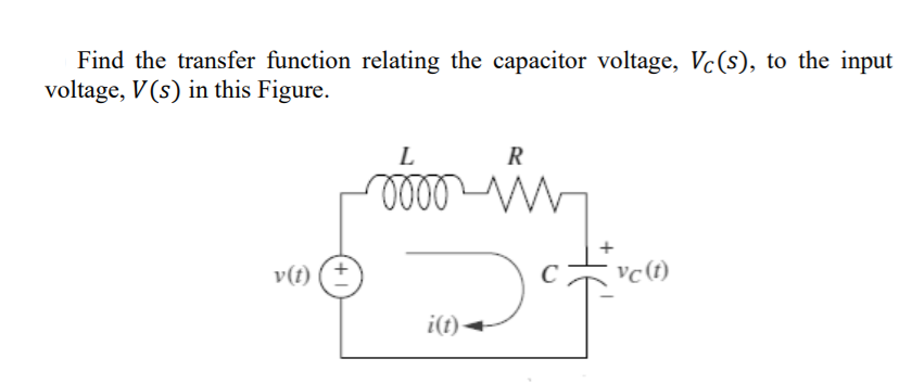 Solved Find the transfer function relating the capacitor | Chegg.com