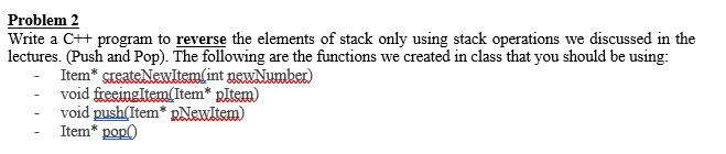Solved Problem 2 Write a C++ program to reverse the elements | Chegg.com