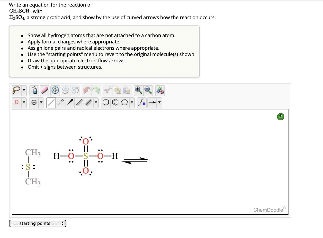 Solved Write an equation for the reaction of CH3SCH3 with | Chegg.com