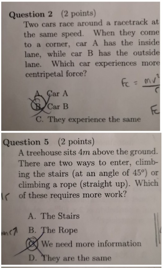 Solved Question 2 (2 points) Two cars race around a | Chegg.com