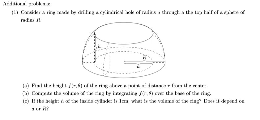 Solved Additional problems: (1) Consider a ring made by | Chegg.com