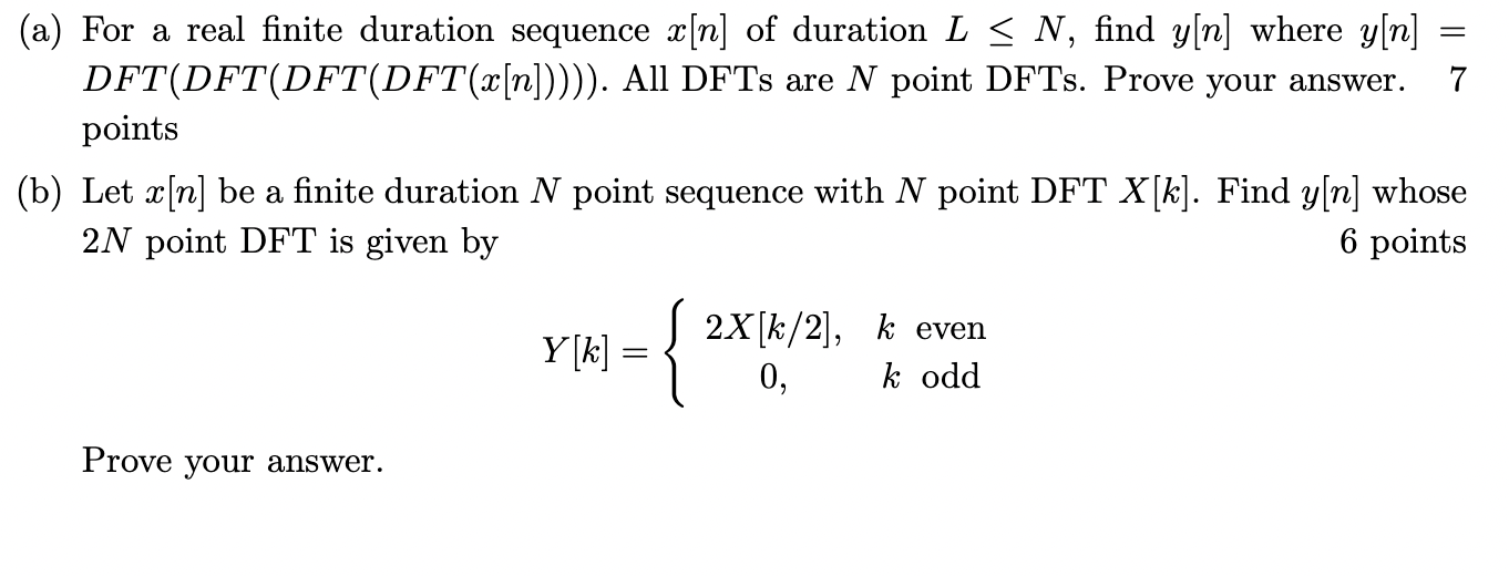 Solved (a) For a real finite duration sequence x[n] of | Chegg.com