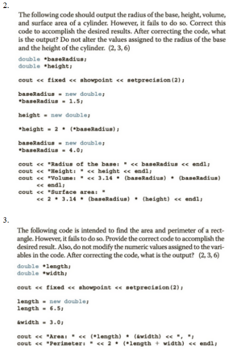 Solved 2. The following code should output the radius of the | Chegg.com