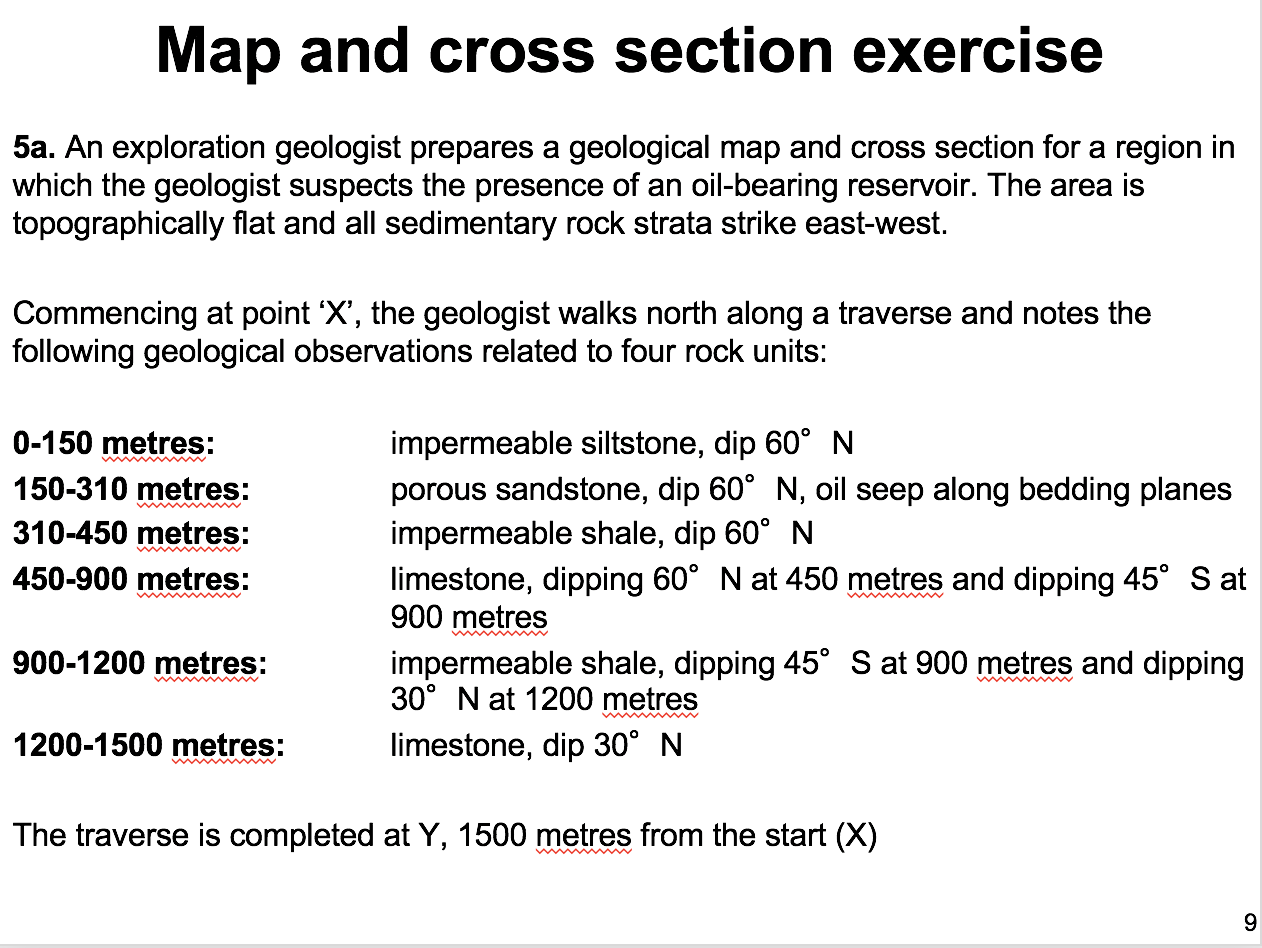 Solved Map and cross section exercise 5a. An exploration | Chegg.com