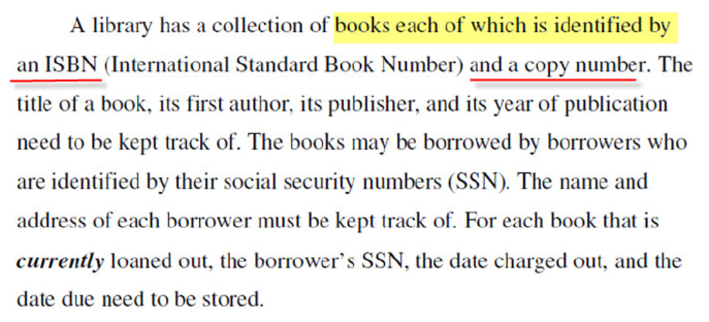 Solved The library staff will be using the database | Chegg.com
