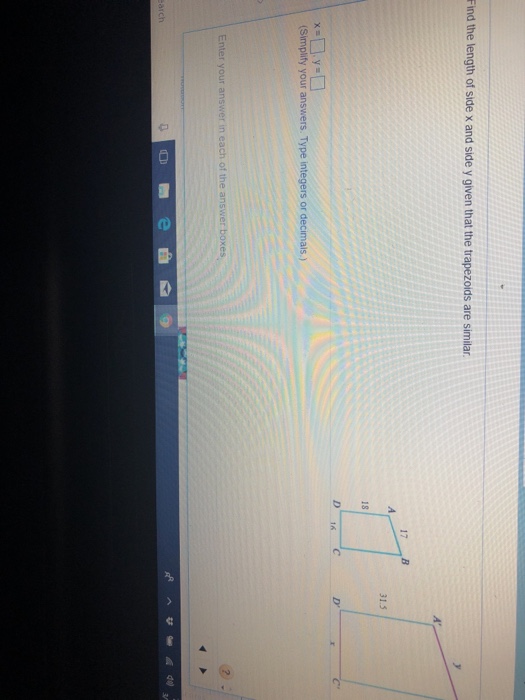 Solved Find the length of side x and side y given that the | Chegg.com