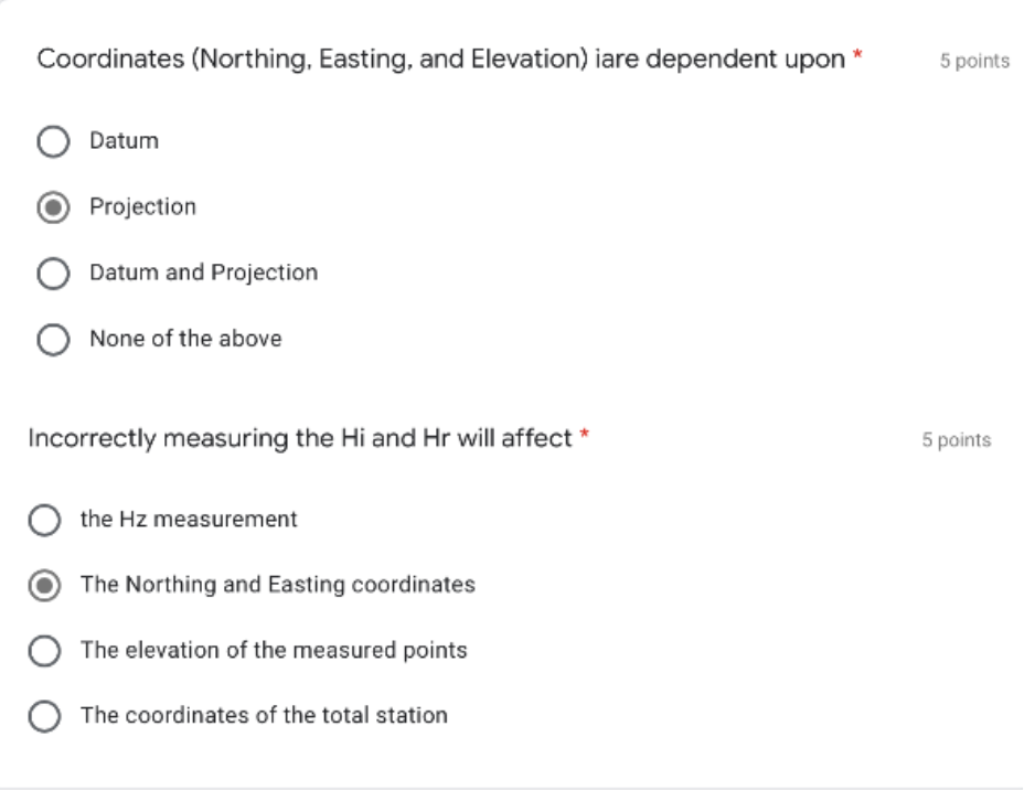 Solved Coordinates (Northing, Easting, and Elevation) iare | Chegg.com