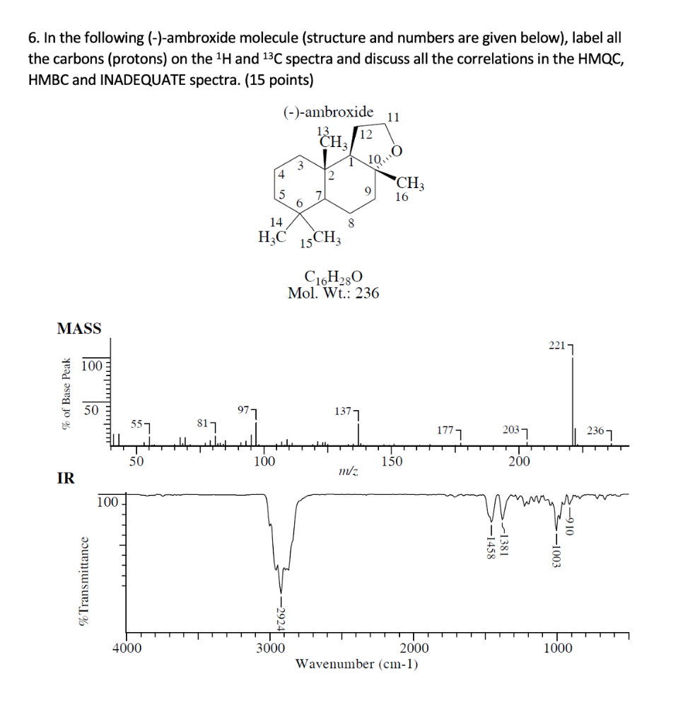 6. In the following (-)-ambroxide molecule (structure | Chegg.com