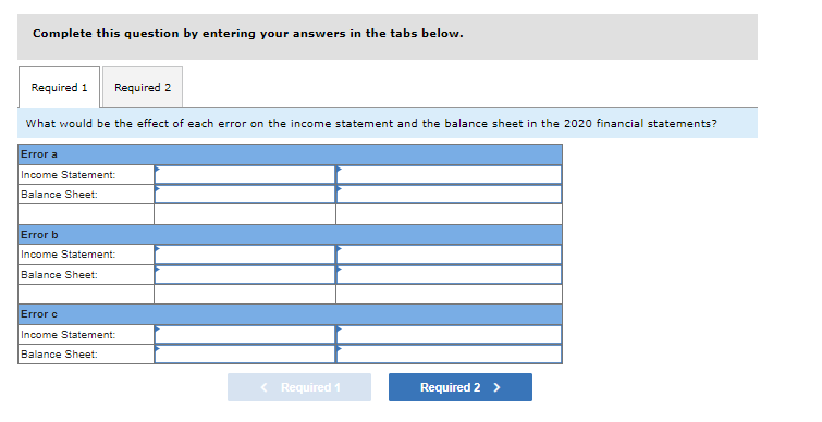 Solved Exercise 20-23 (Algo) Error correction; three errors | Chegg.com