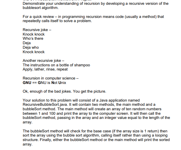 Solved Demonstrate your understanding of recursion by | Chegg.com