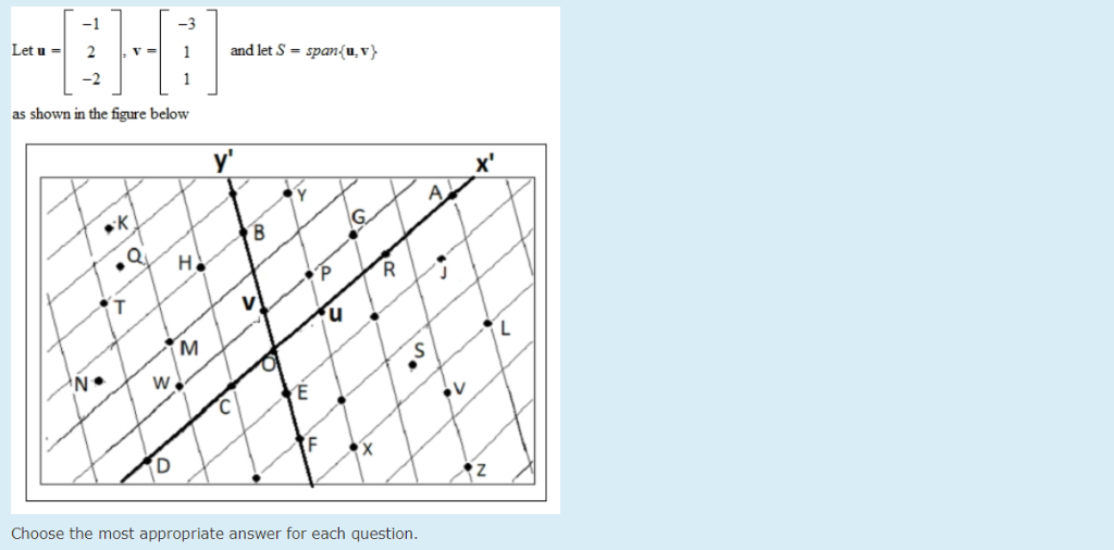Solved -1 -3 Let u - 2 and let S span{u,v} V= 1 -2 1 as | Chegg.com