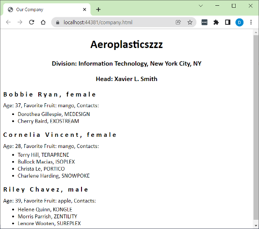 Solved For this problem: Create a page, json.html that | Chegg.com