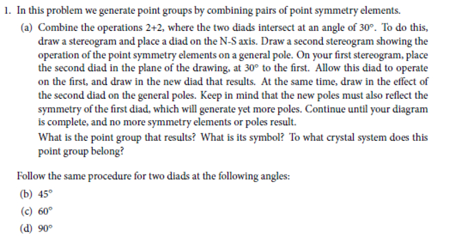 Solved In this problem we generate point groups by combining | Chegg.com