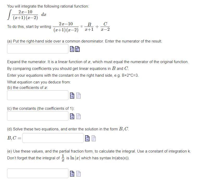 Solved You Will Integrate The Following Rational Function 6041