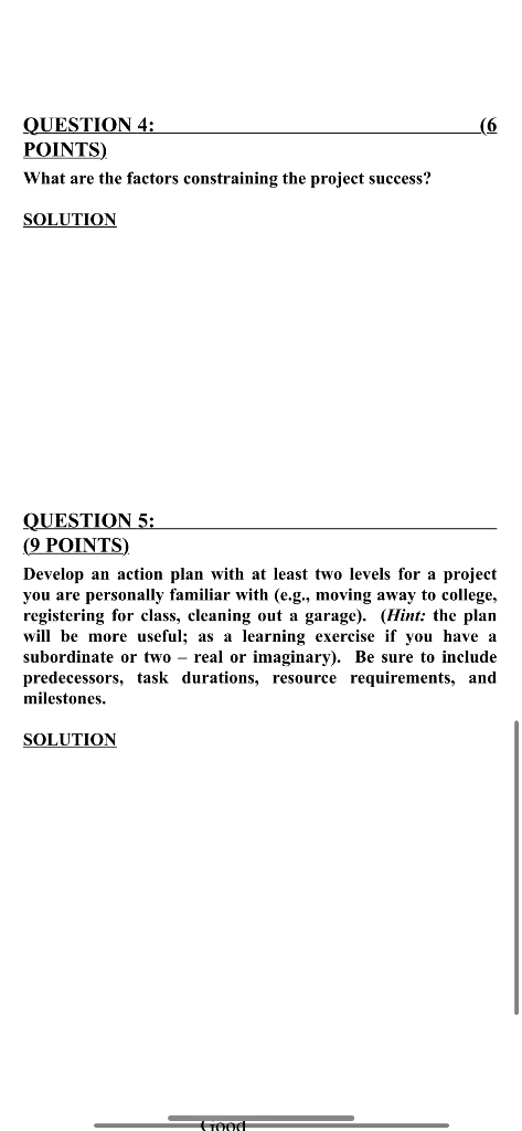 Solved Question 4 6 Points What Are The Factors