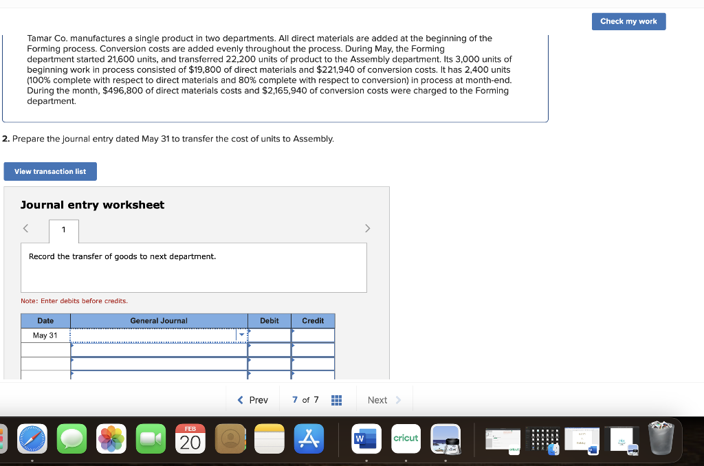 Solved Tamar Co. manufactures a single product in two | Chegg.com