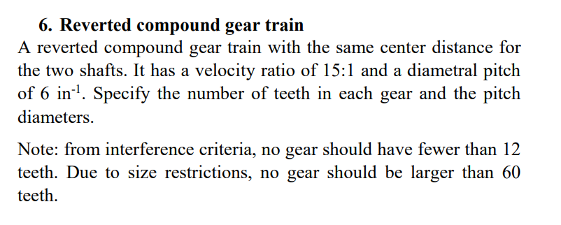 Solved 6. Reverted compound gear train A reverted compound | Chegg.com