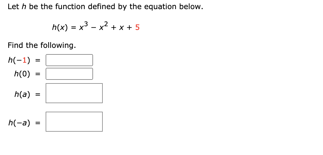 Solved Let h be the function defined by the equation below. | Chegg.com