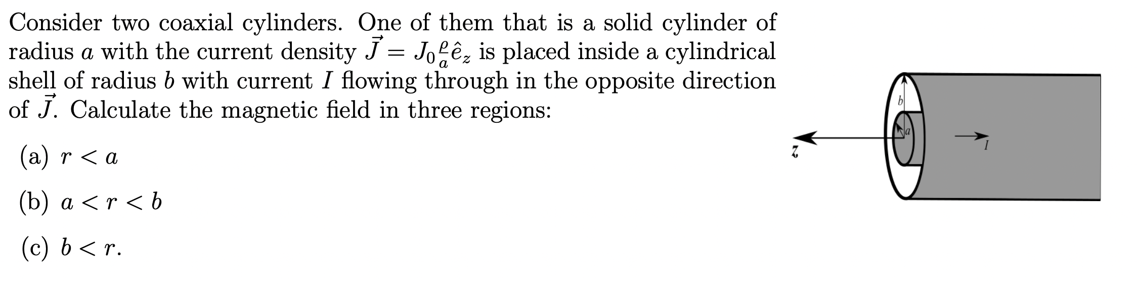 Solved Consider two coaxial cylinders. One of them that is a | Chegg.com