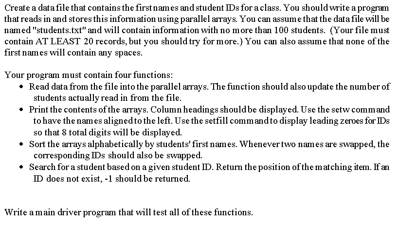 Solved Solve The C Problem Below Using A