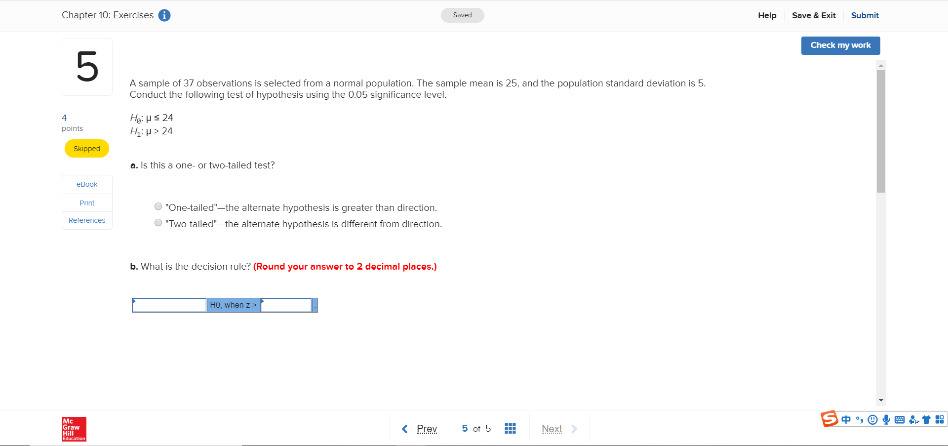Solved Chapter 10: Exercises i Saved Help Save & Exit Submit | Chegg.com