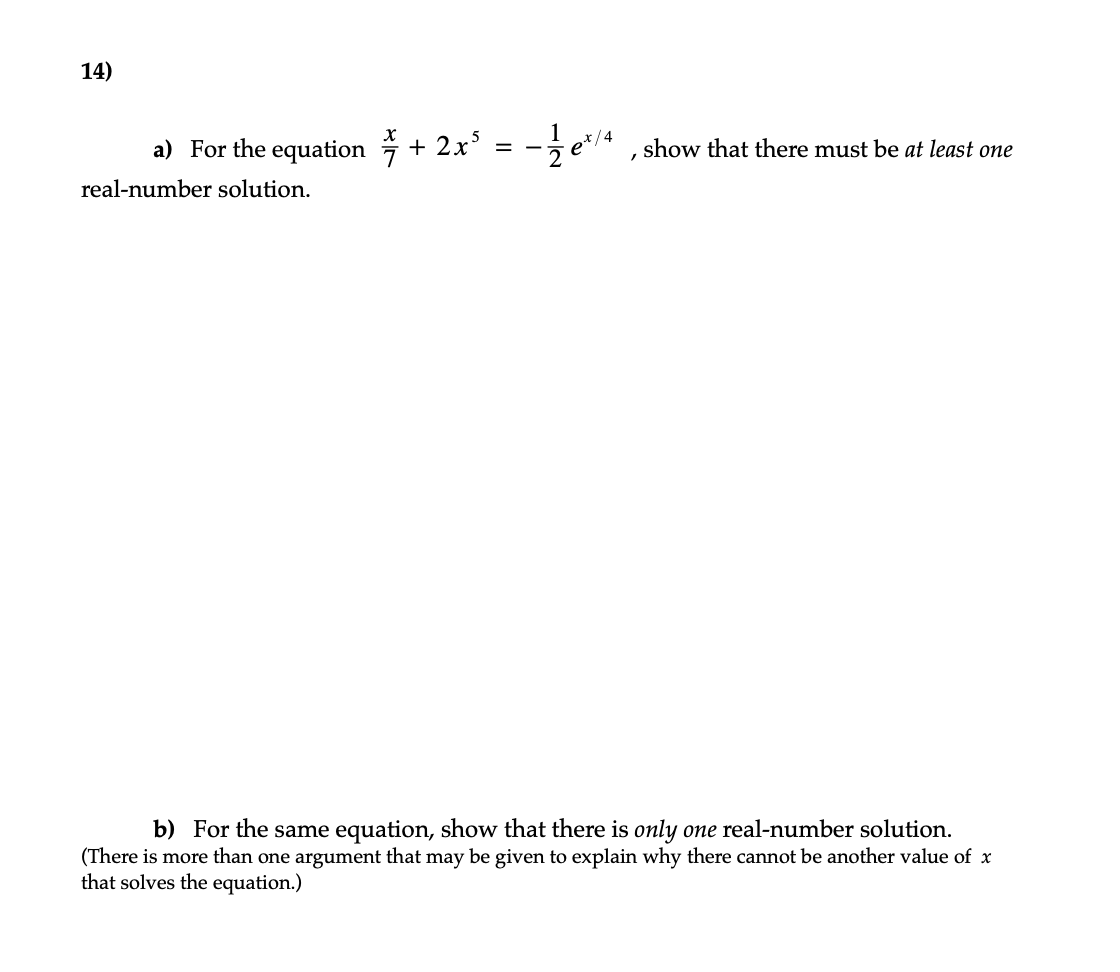 Solved 14) a) For the equation real-number solution. + 2x' = | Chegg.com