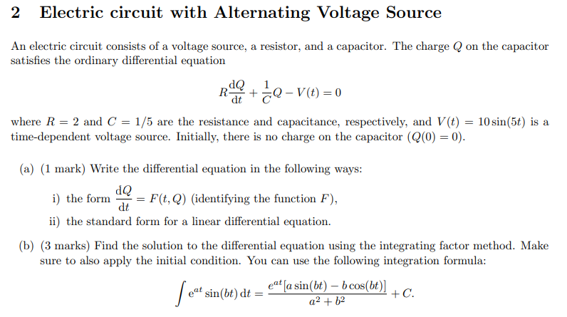 Solved An electric circuit consists of a voltage source, a | Chegg.com