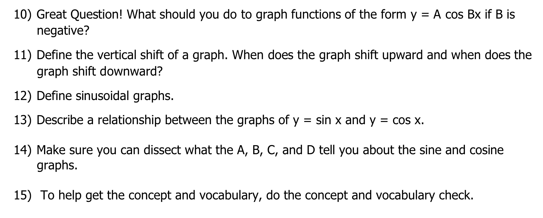 Solved 1) You should know the unit circle special angles by | Chegg.com